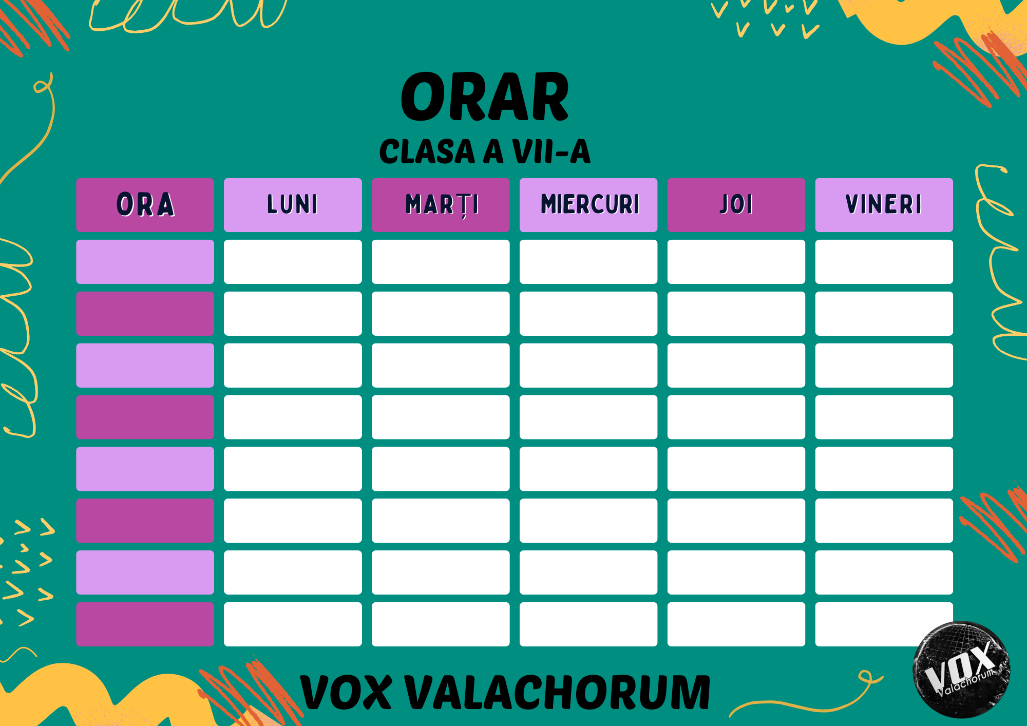 Orar – Cursuri Vox Valachorum